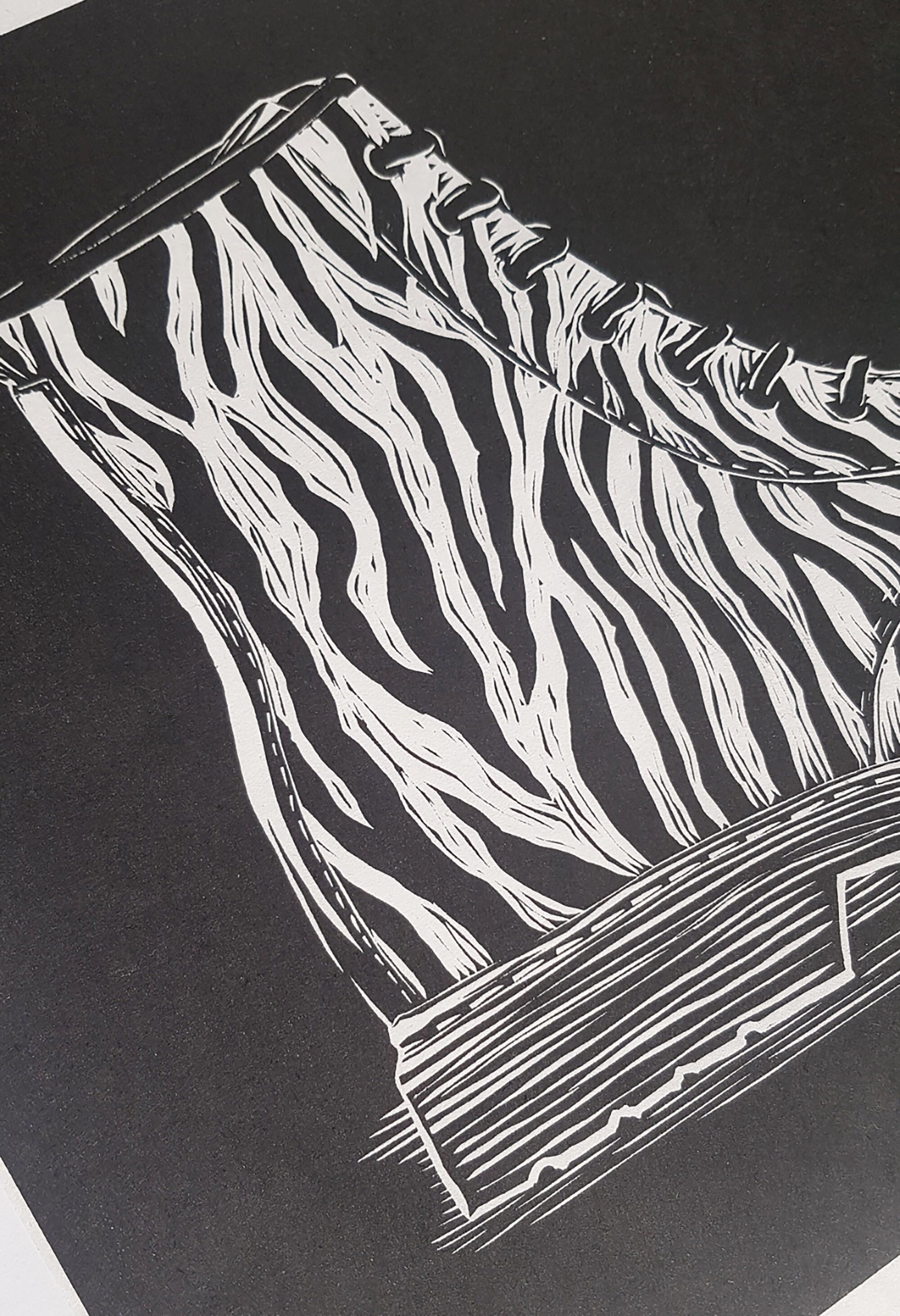 Hand Printed Linocut of the Famous Rock Shoe Doc Martens - Etsy UK