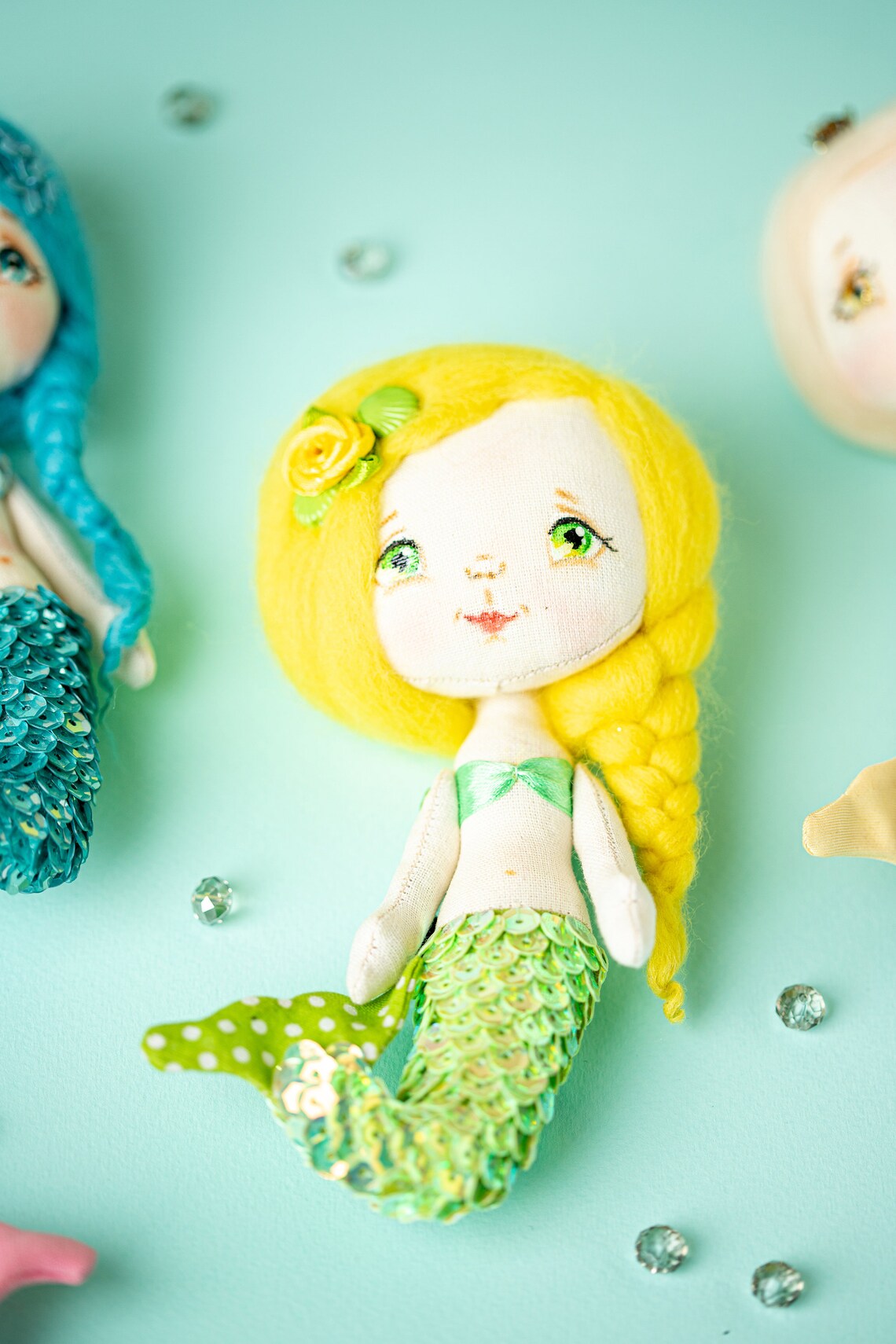 OOAK Mermaids Textile Doll Extremely Cute, Handmade Teddy - Etsy New ...