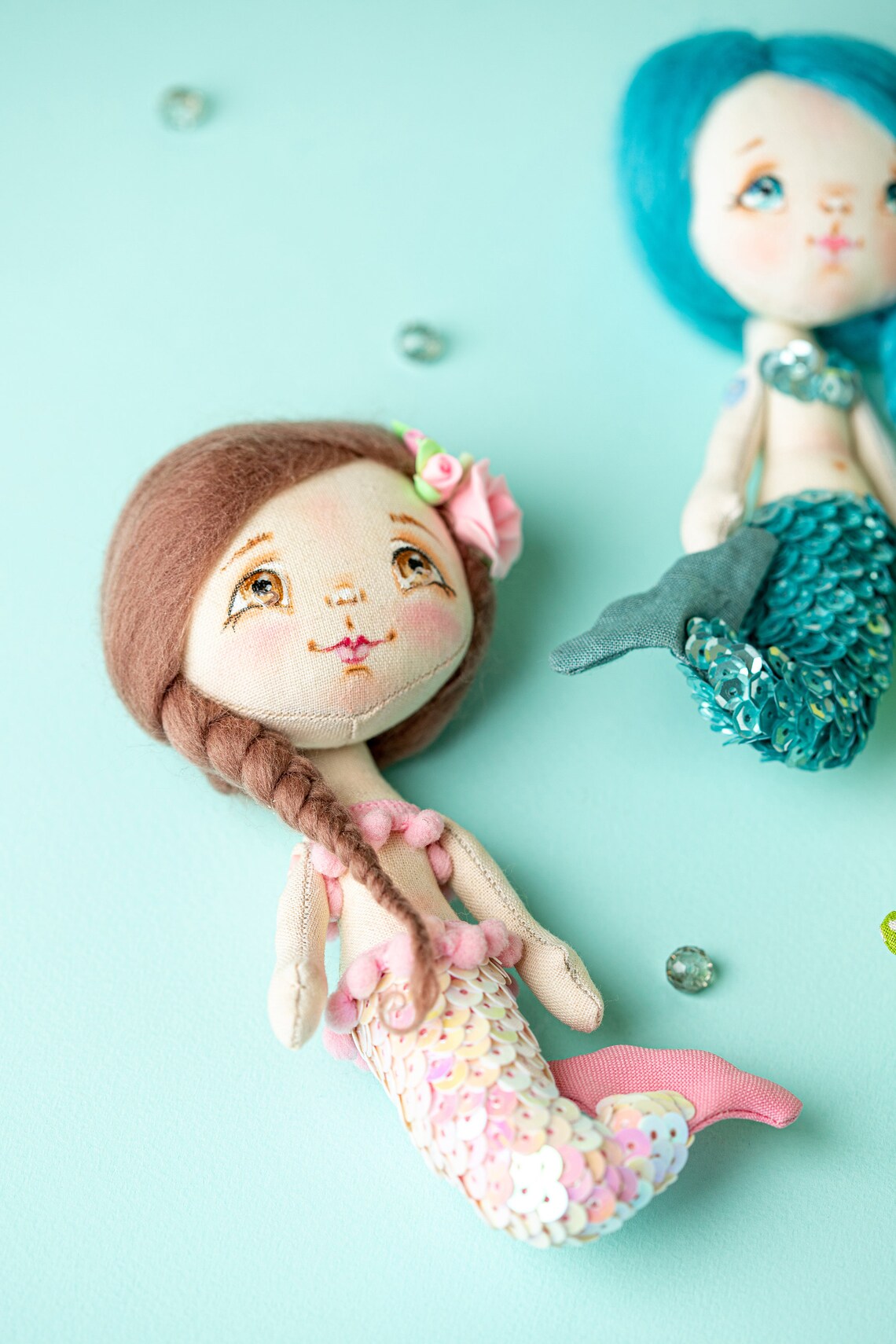 OOAK Mermaids Textile Doll Extremely Cute, Handmade Teddy - Etsy New ...