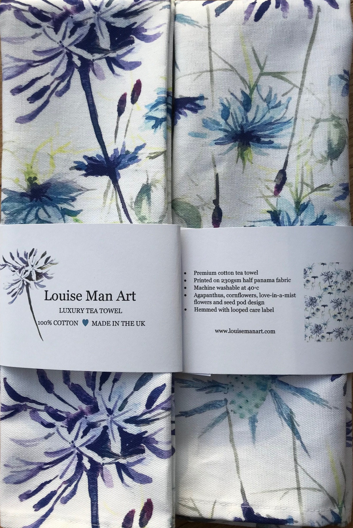 Pretty Tea Towel Cute Tea Towel Pretty Kitchen Towel Agapanthus Tea ...