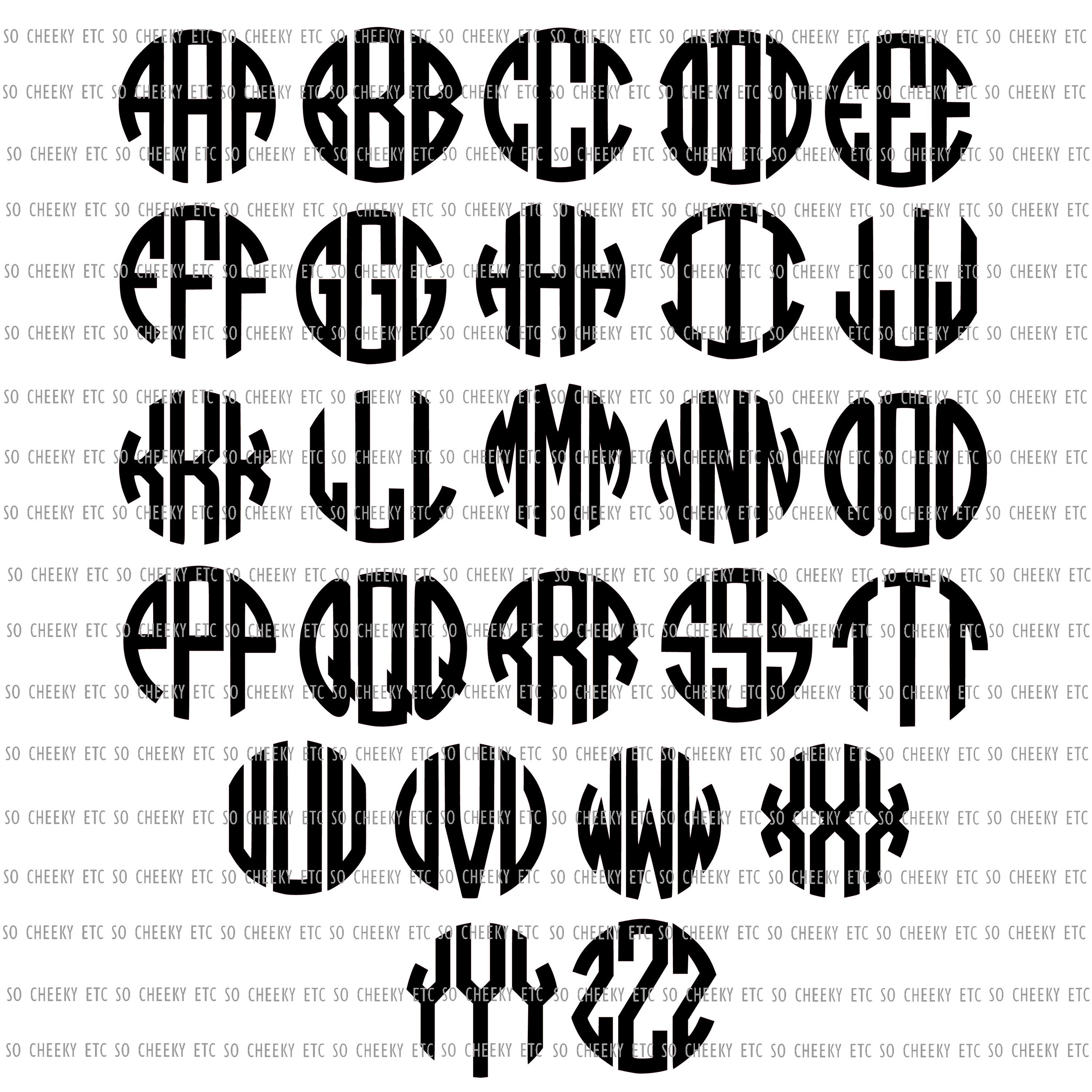 Round Monogram Cut File SVG PNG Silhouette Cricut - Etsy