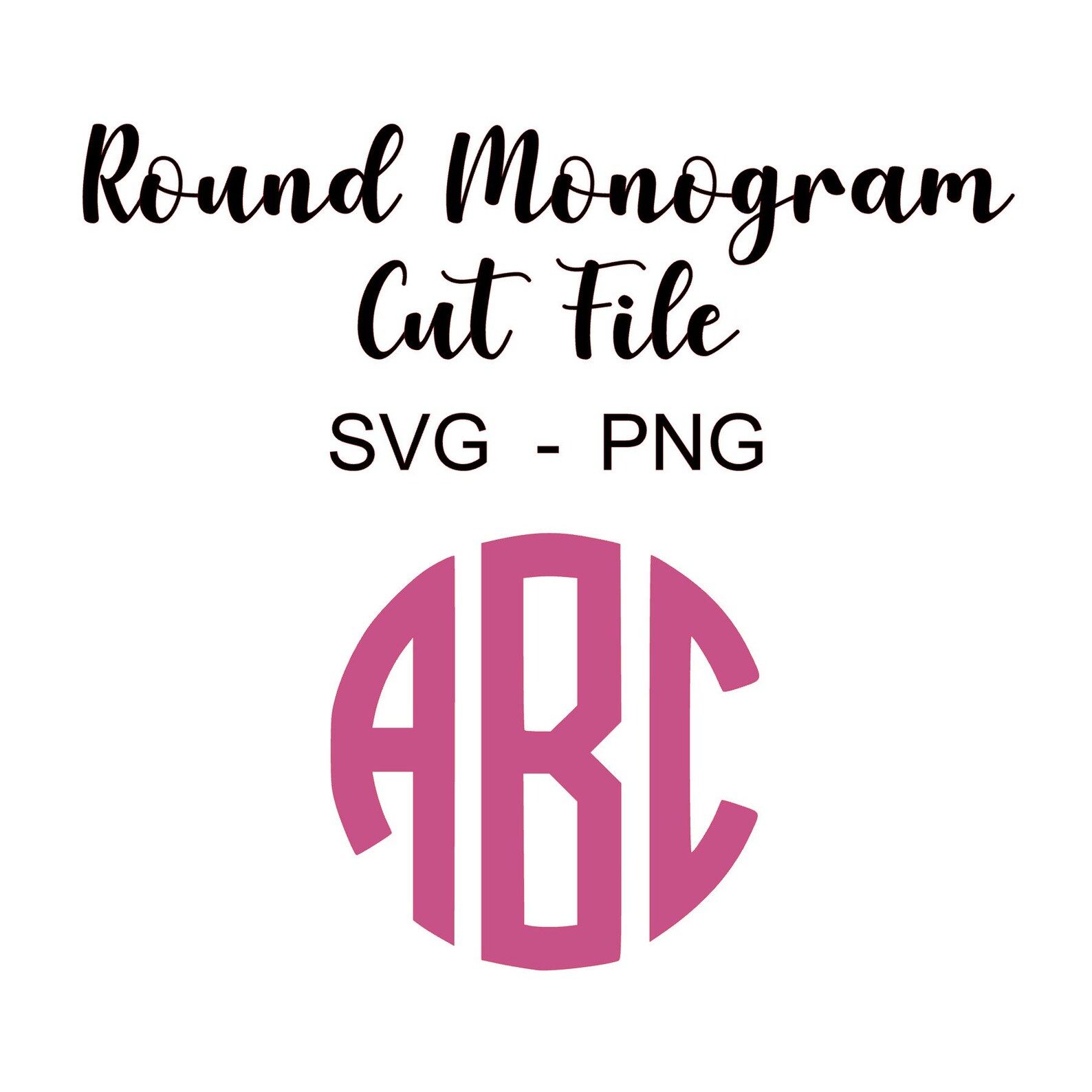 Round Monogram Cut File SVG PNG Silhouette Cricut - Etsy