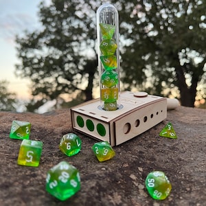 Dnd 7 Dice Set in Potion Flask, "portal Fluid" Green Yellow D&D ...