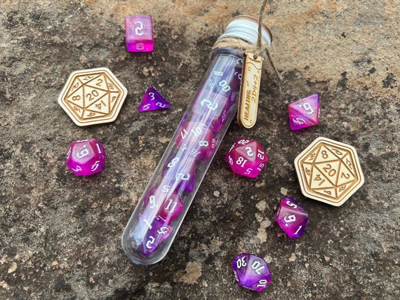 Dnd 7 Dice Set in Potion Flask fairy Dust Shimmer - Etsy