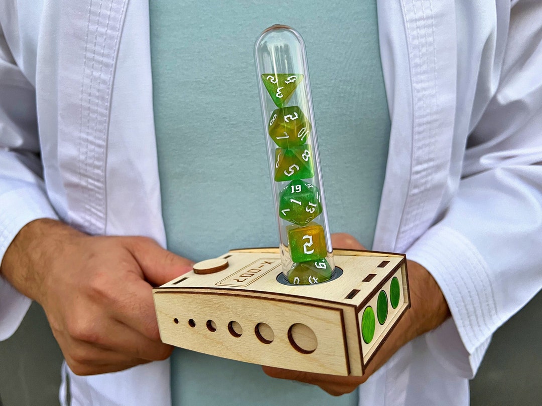 Dnd 7 Dice Set in Potion Flask, "portal Fluid" Green Yellow D&D ...