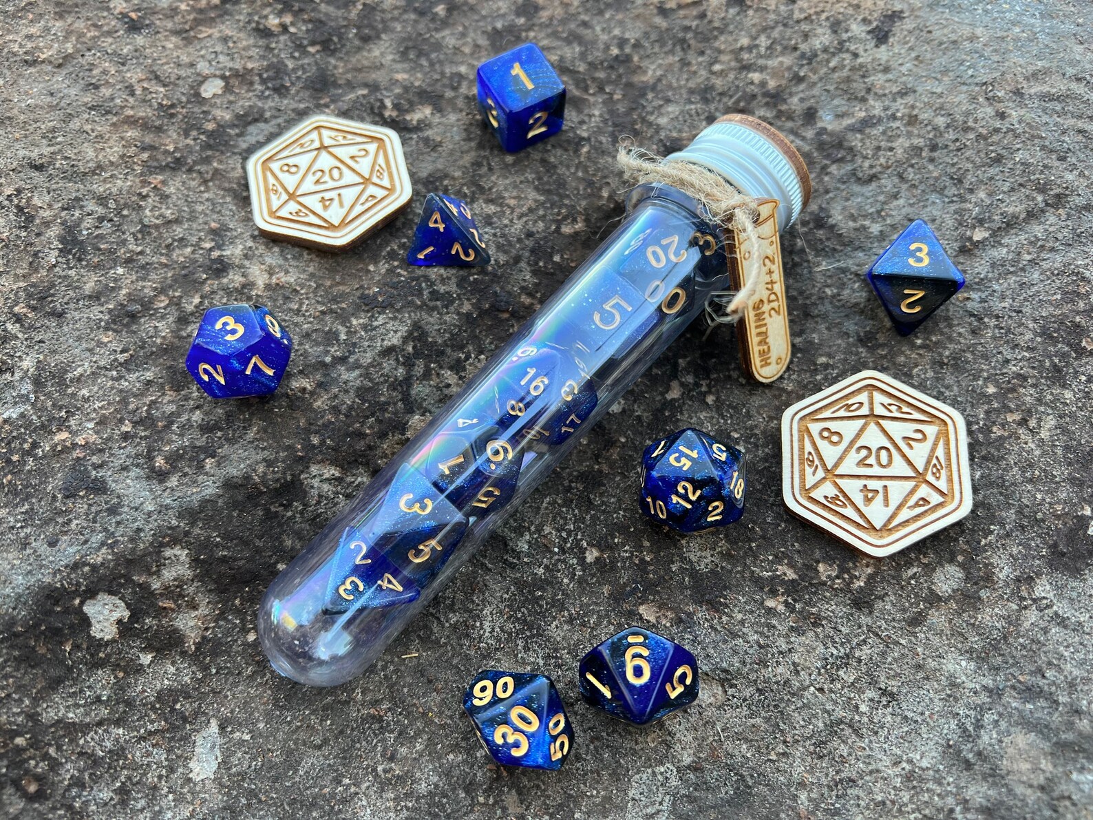 Dnd 7 Dice Set in Potion Flask Eternal Space D&D Polyhedral - Etsy