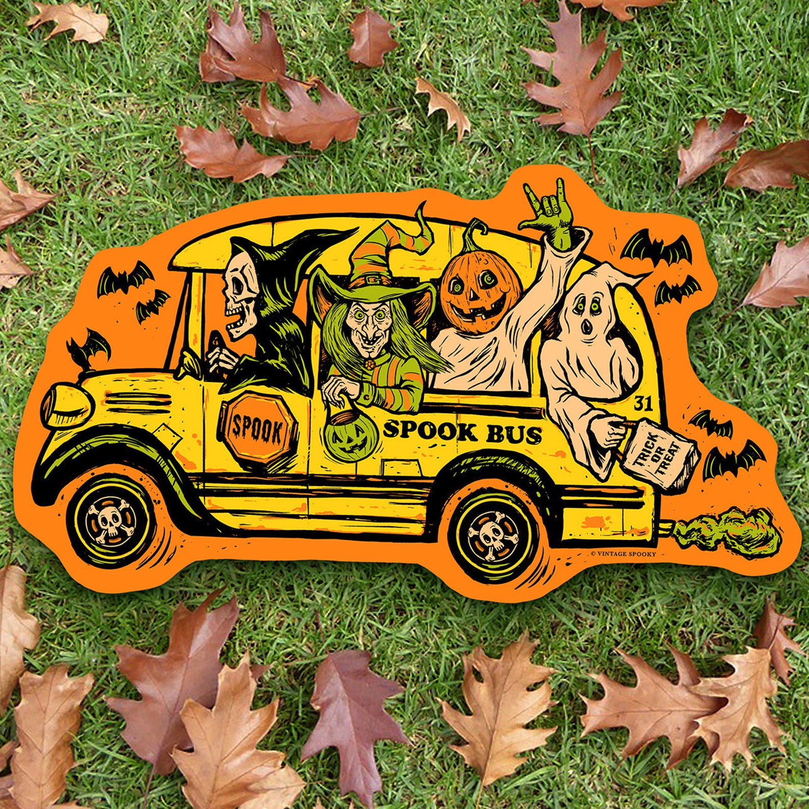 Spooky Bus Halloween Die Cut Decoration - Etsy
