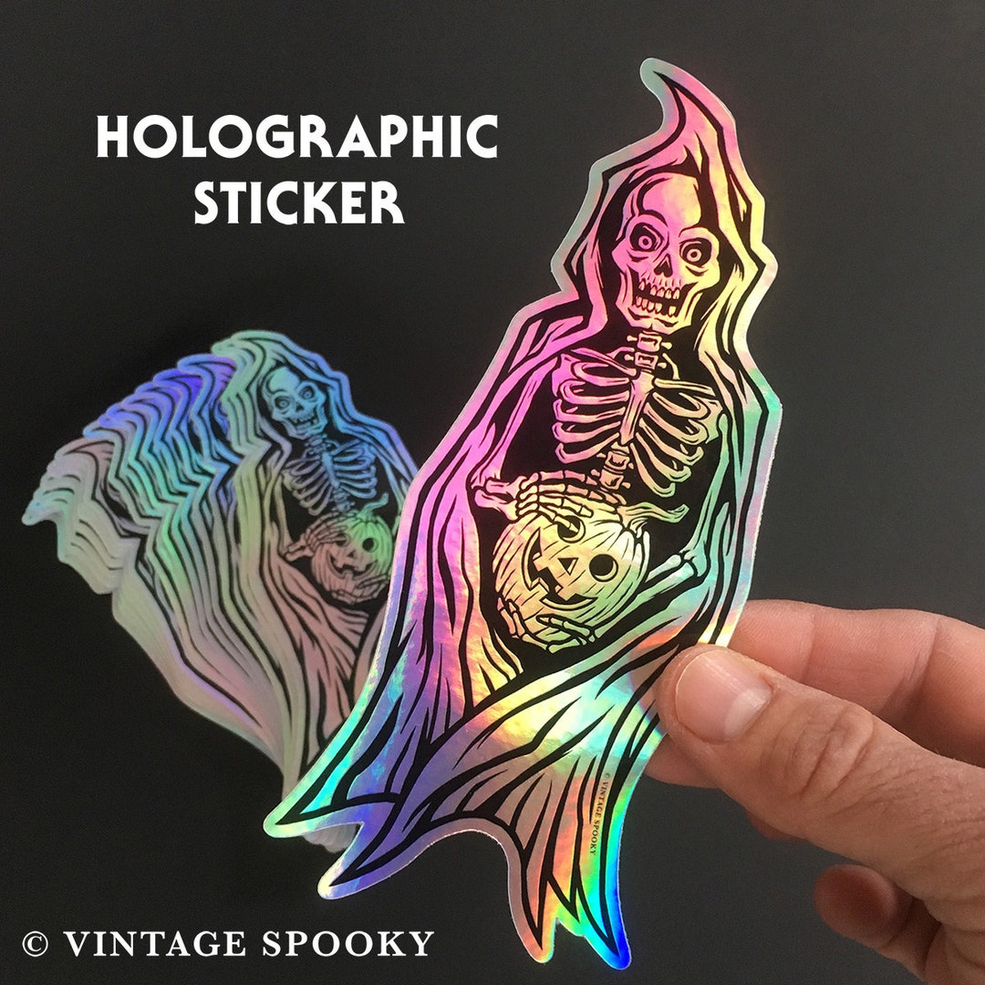 Grim Reaper Holographic Sticker - Etsy