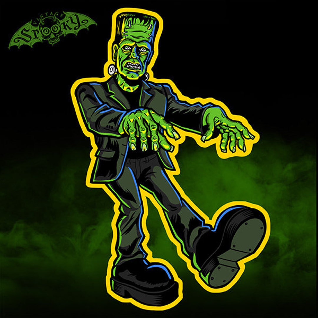 Small Frankenstein Vintage Style Halloween Die Cut Decoration - Etsy