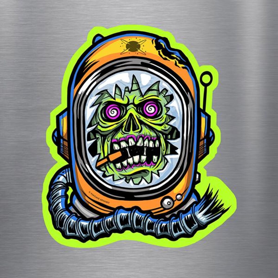 Zombienaut Zombie Astronaut Fridge Magnet – Sci-fi Horror Halloween ...