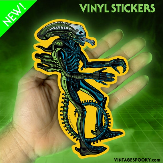 Spooky Alien Weather Proof Vinyl Sticker | Etsy