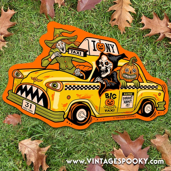 Creepy Cab Halloween Die Cut Decoration | Etsy