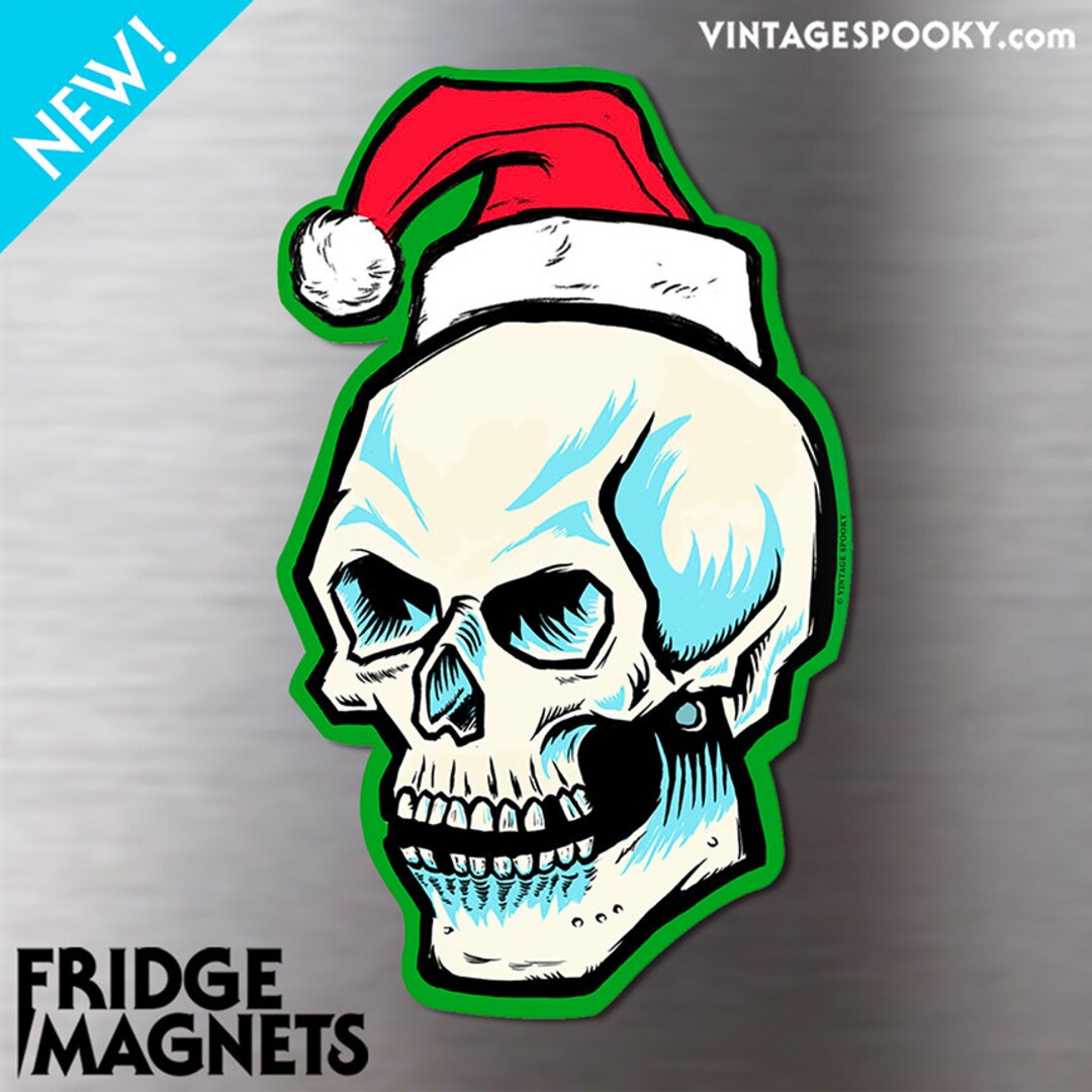 Christmas Skull Fridge Magnet - Etsy