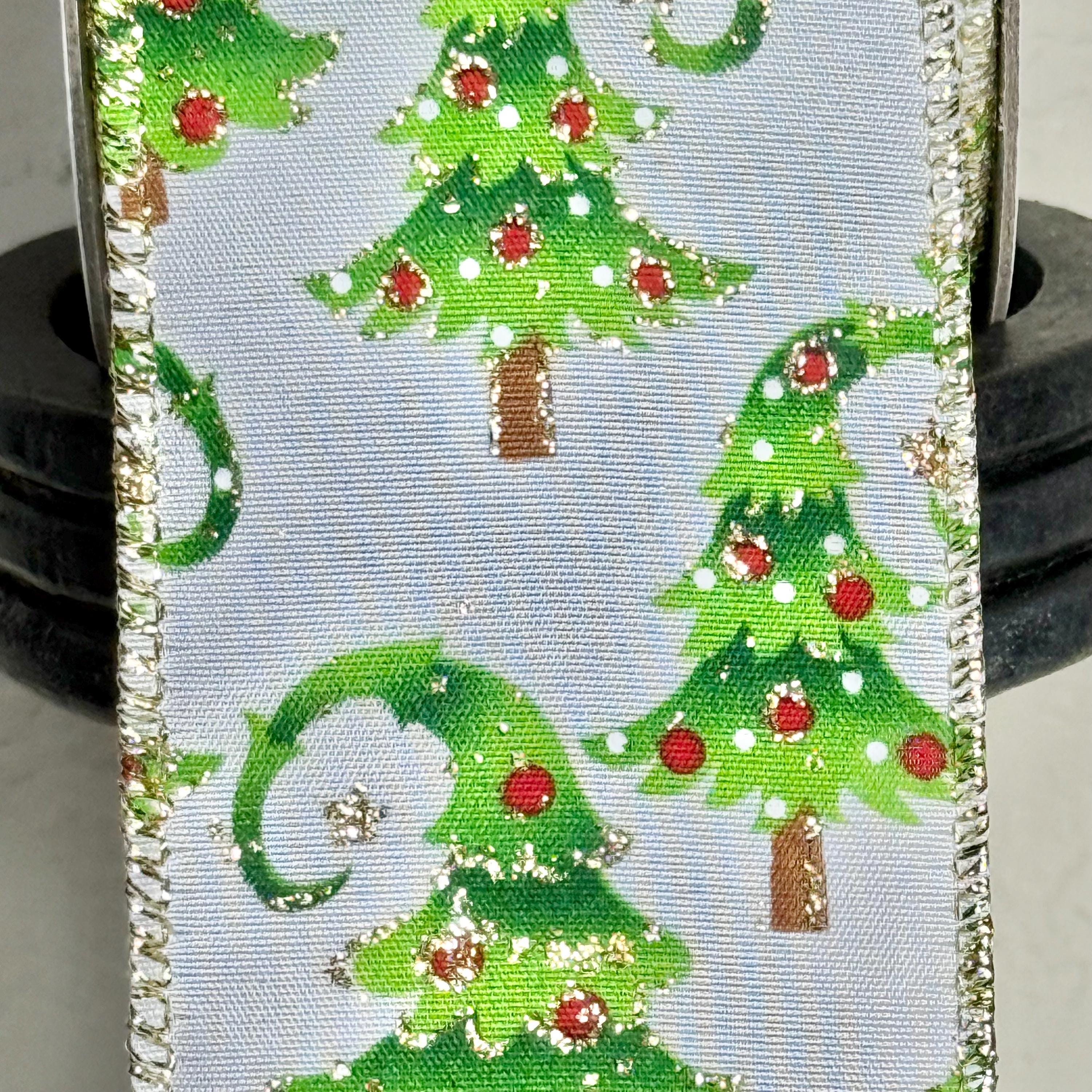 10 Yard Roll - 2.5 Inch Grinch Tree Inspired Wired Christmas Ribbon ...