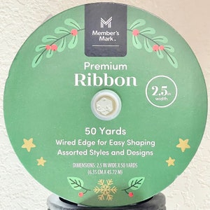 50 Yard Roll Spool 2.5 Inch Solid White Pretty Glitter Sparkly Wired ...