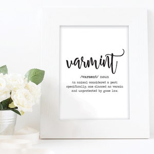 Southern Sayings Defined 8x10- Varmint - Etsy