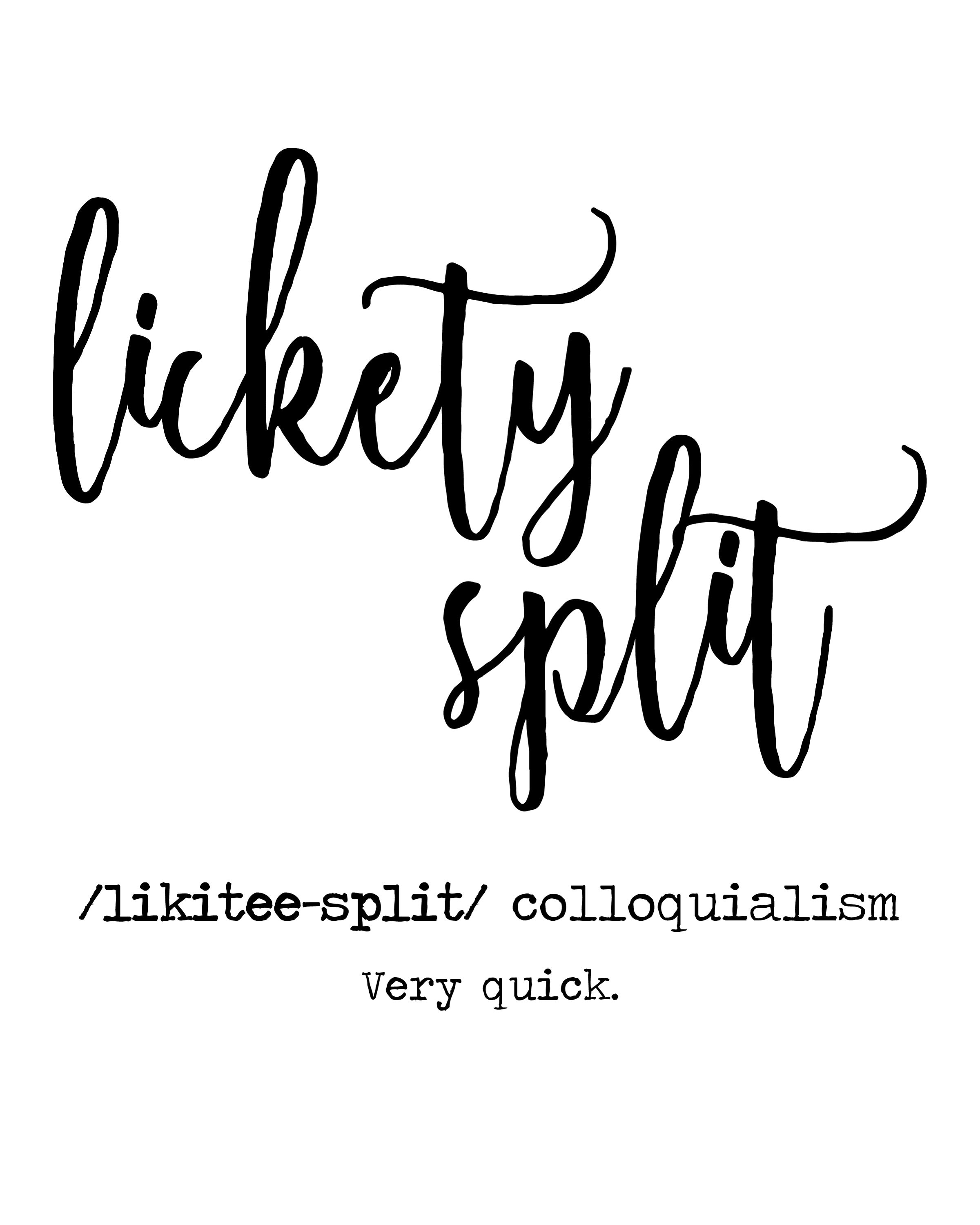 Southern Sayings Defined 8x10- Lickety Split - Etsy