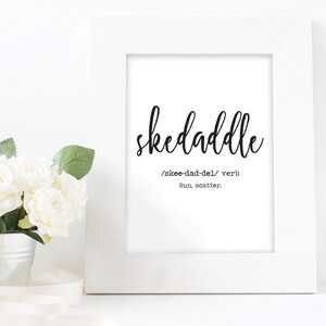 Southern Sayings Defined 8x10- Skedaddle - Etsy