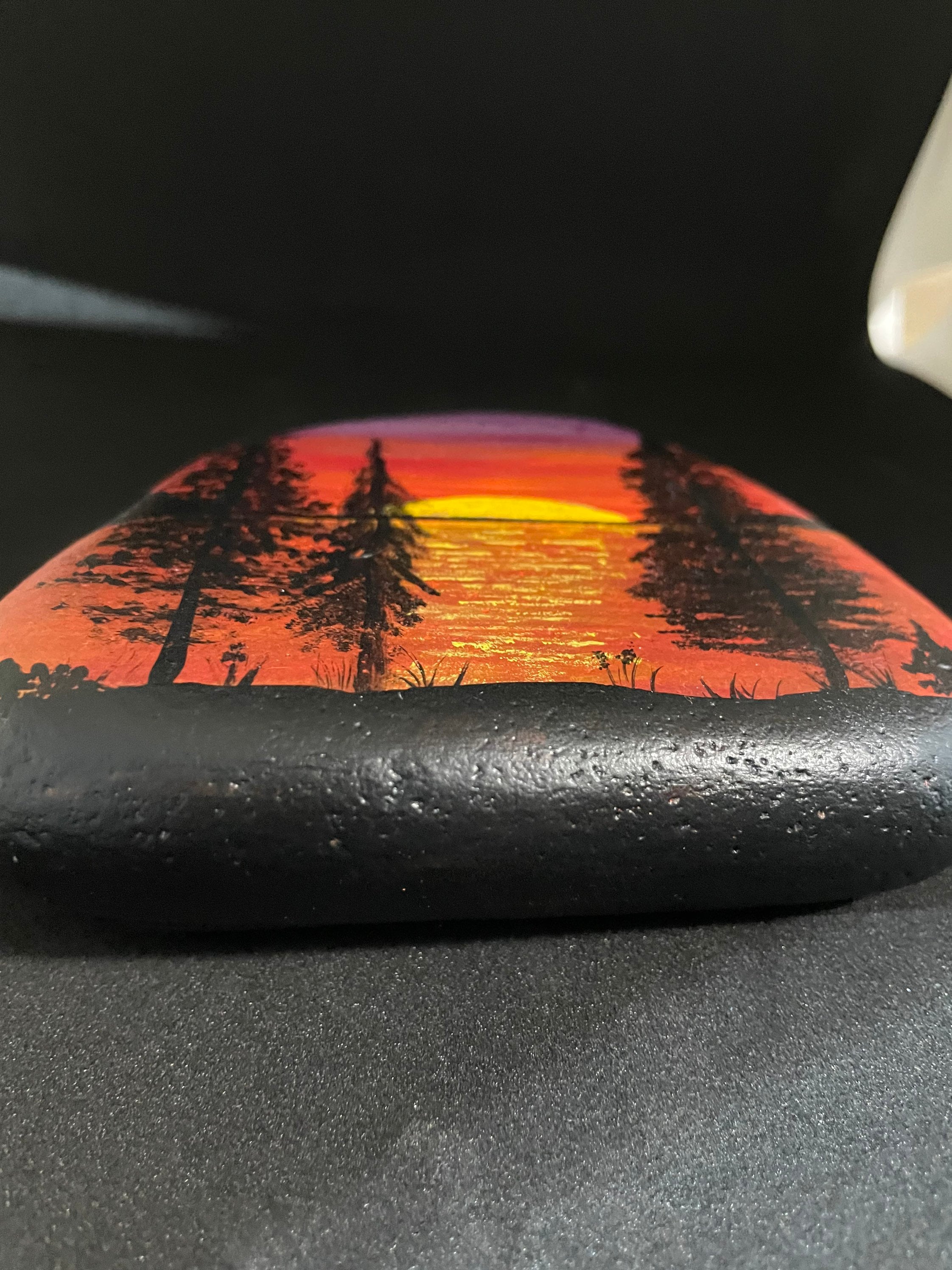 Lake Sunset River Rock - Etsy
