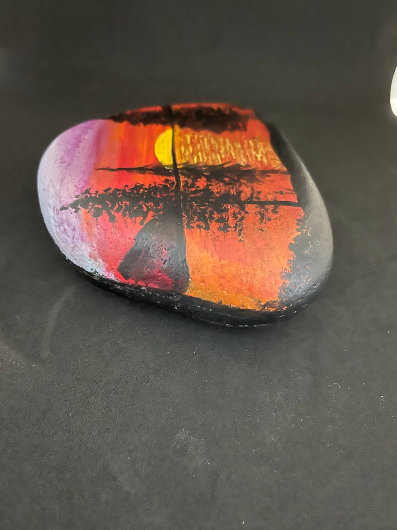 Lake Sunset River Rock - Etsy
