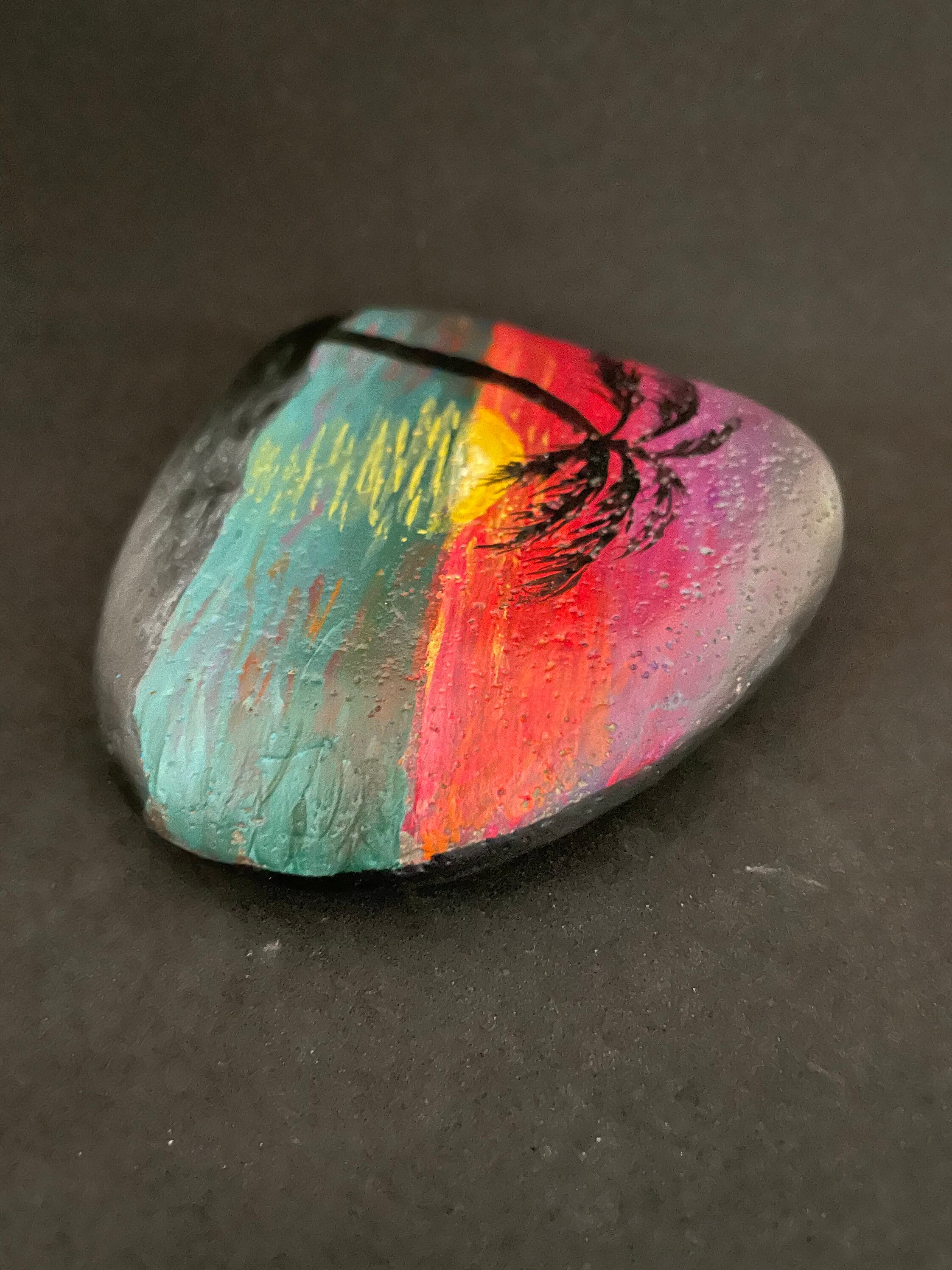 Tropical Sunset River Rock - Etsy