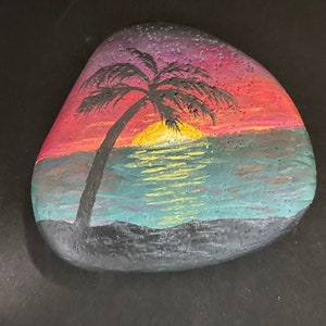 Tropical Sunset River Rock - Etsy