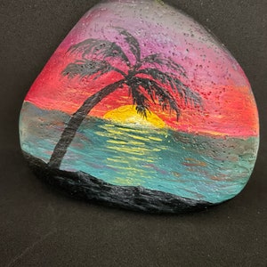 Tropical Sunset River Rock - Etsy