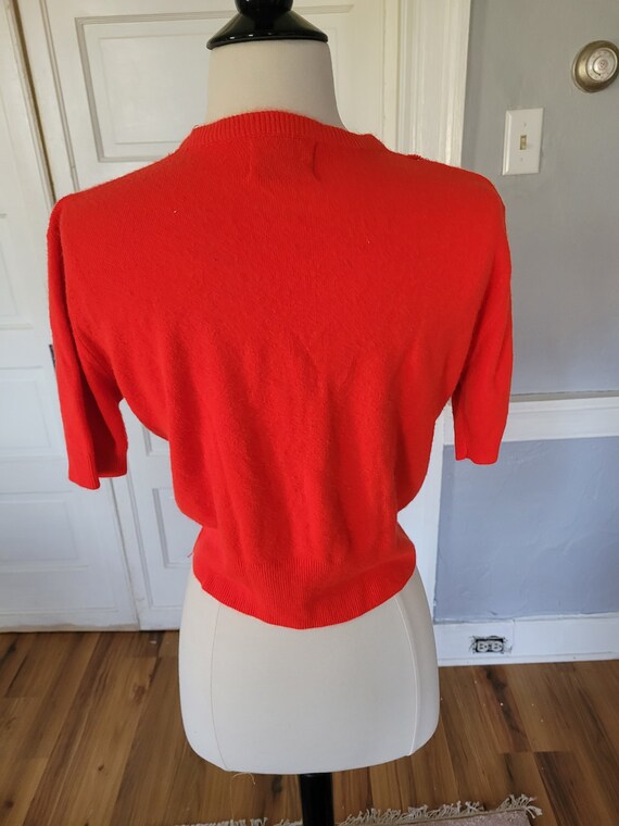 1950s/60s Joyce Lane Bright Red Cropped Sweater - Gem