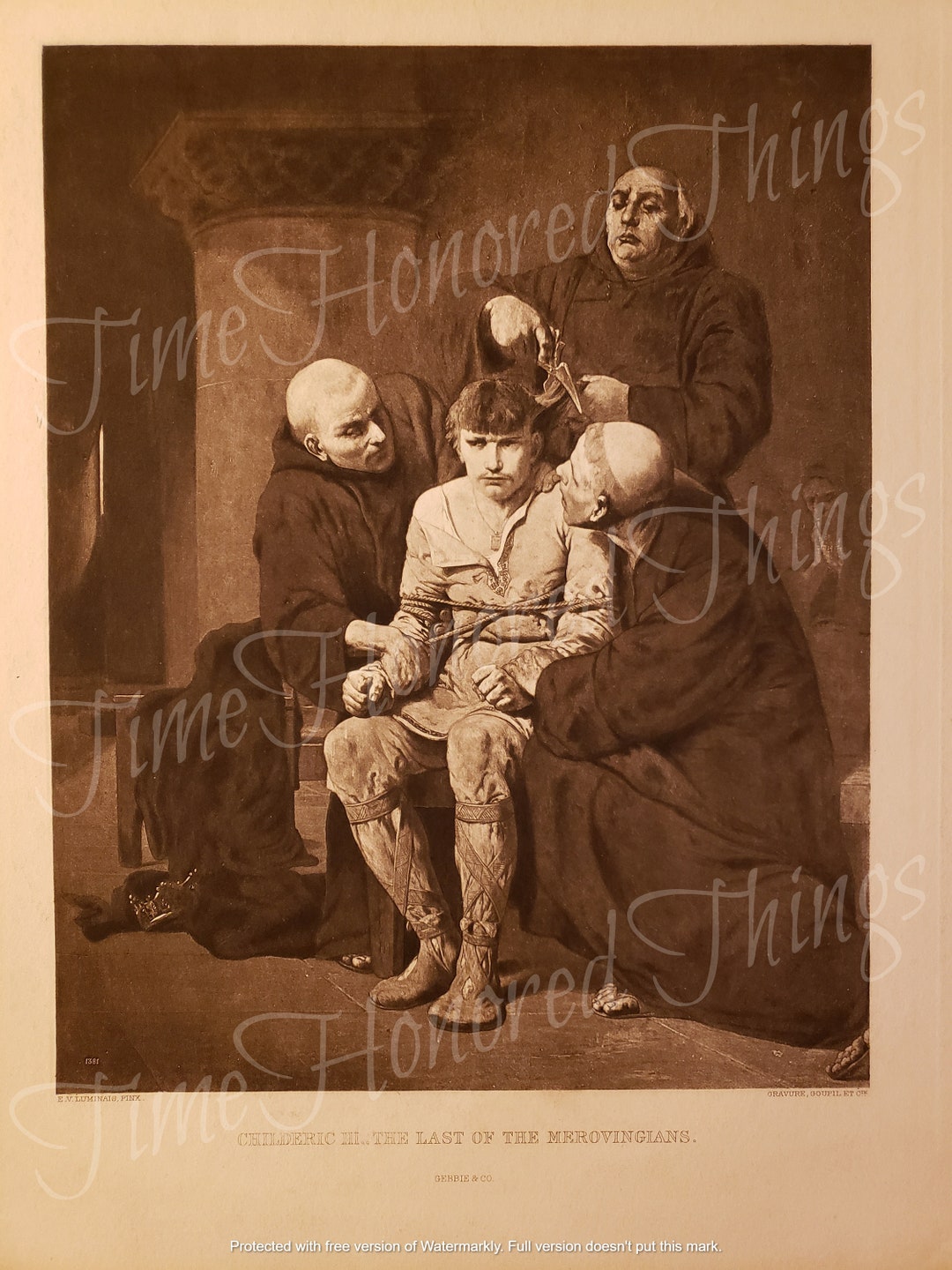 1800s Lithograph Childeric III the Last of the Merovingians - Etsy