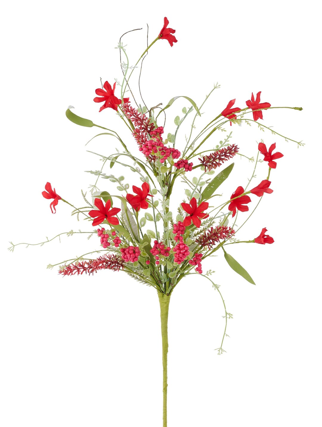 Red Floral Spray for Wreaths and Centerpieces – 24" Fabric Flowers ...