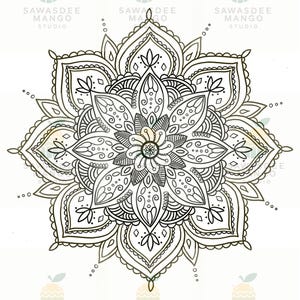 7 Hand-drawn Mandala Coloring Pages: Mindfulness Art (A4 PNG & PDF ...