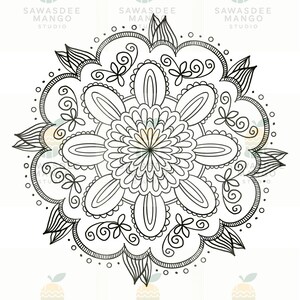 7 Hand-drawn Mandala Coloring Pages: Mindfulness Art (A4 PNG & PDF ...