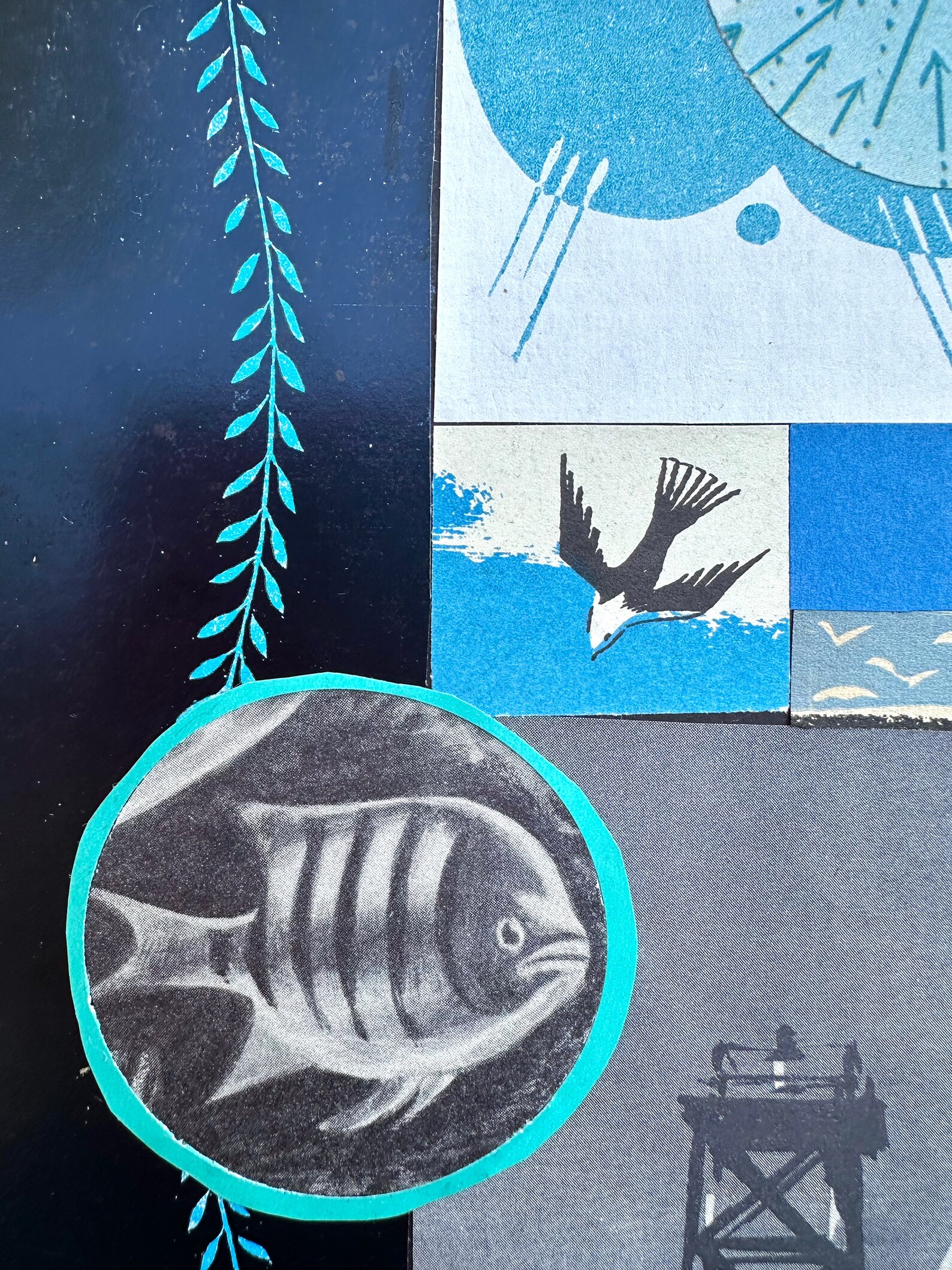 Original Nautical Collage, Vintage Ephemera Mosaic Art (8x10) - Etsy