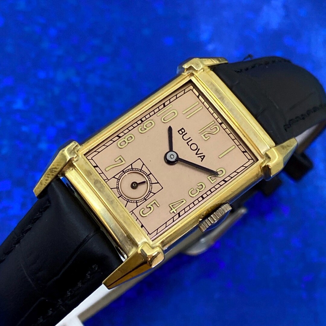 Vintage 1947 Mans BULOVA 21 Jewels Stunning Salmon Dial Fully Serviced ...