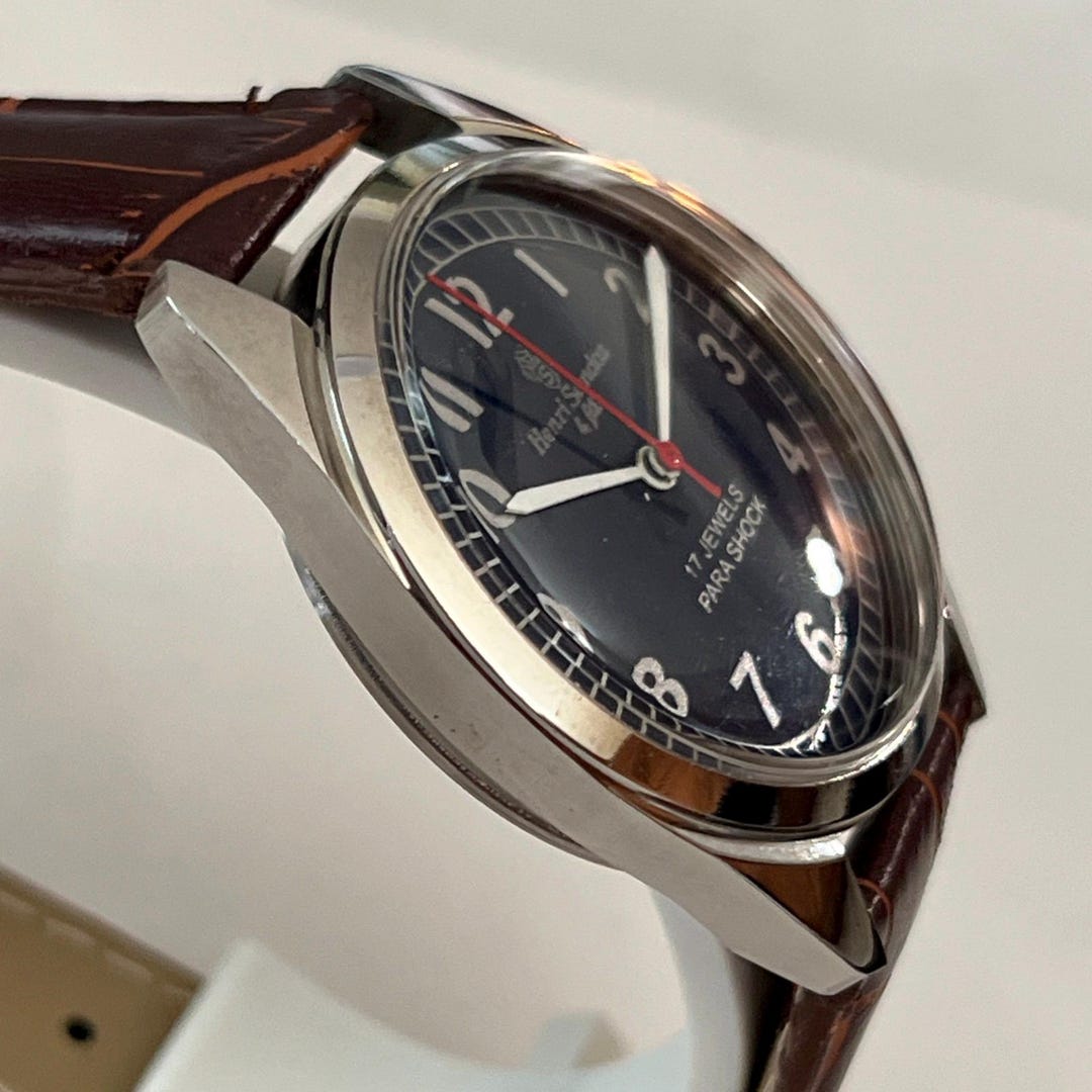 Man’s HENRI SANDOZ Stunning Dial 17 Jewels Stainless Steel Case Run’s ...