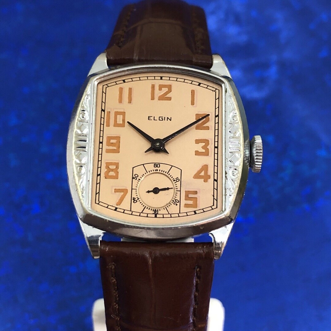 Vintage 1920s Mans ELGIN USA Hand Winding Stunning Dial Serviced W/ WARRANTY - Etsy
