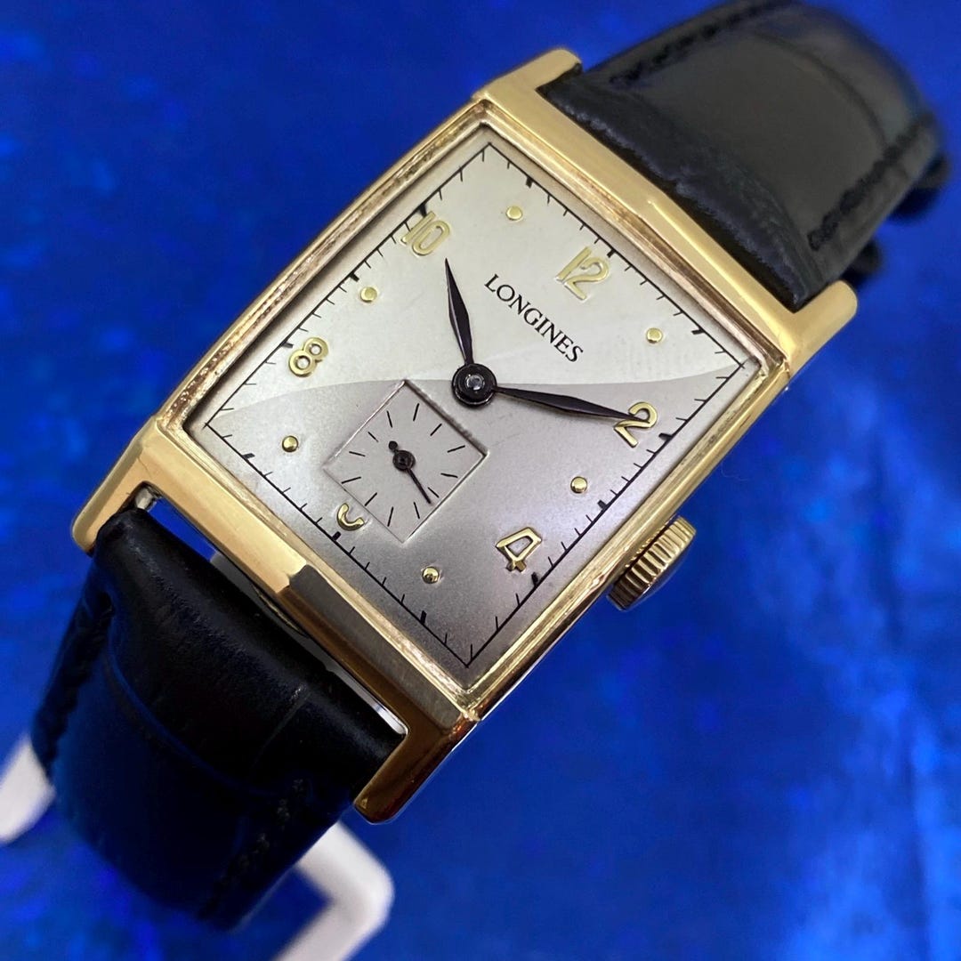 Exquisite Vintage 1945 Mans LONGINES Stunning Two Tone Dial Serviced ...