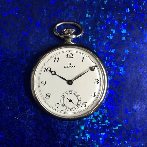 Vintage Pocket Watch EDOX Stunning Dial Manuel Wind Serviced | Etsy