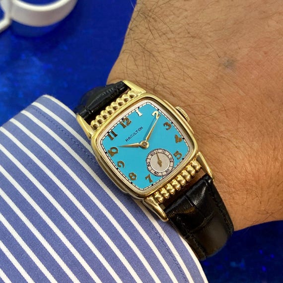 Vintage 1937 Man’s HAMILTON ROLAND Stunning Tiffany D… - Gem