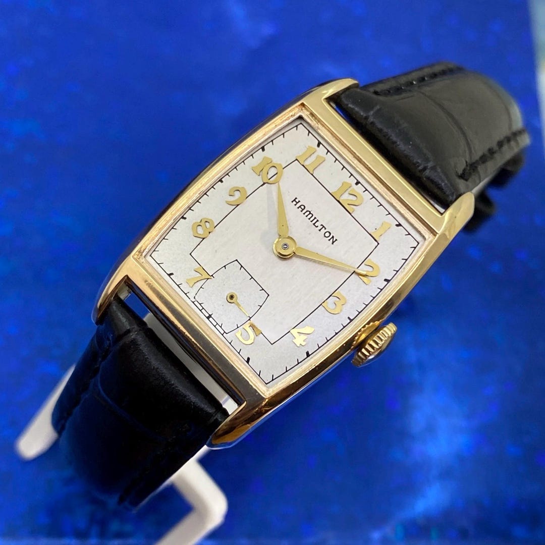 Vintage 1949 Mans HAMILTON AUSTIN Stunning 2tone Silver Dial Serviced ...