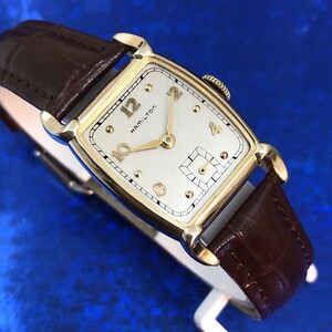 Exquisite Vintage 1949 Mans HAMILTON GROVER off White Dial Serviced ...