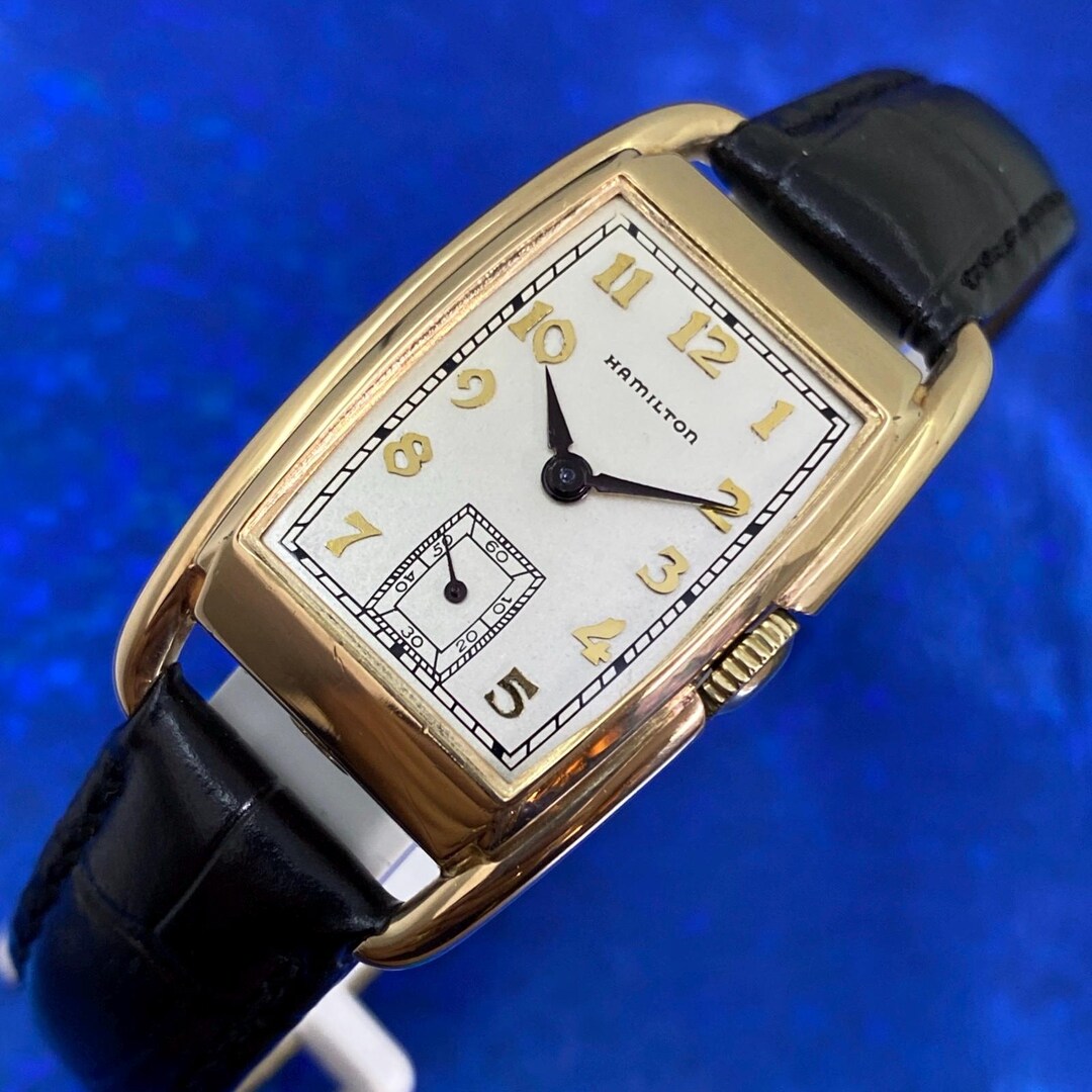 Vintage 1936 Mans HAMILTON SUTTON Stunning Long Curved Case Serviced ...