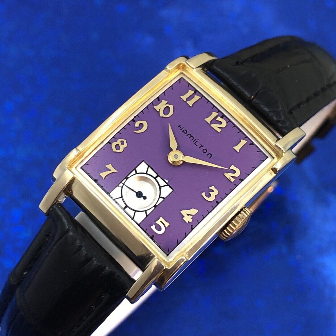Vintage 1948 Man’s HAMILTON PERRY Stunning Purple Dial Fully Serviced ...