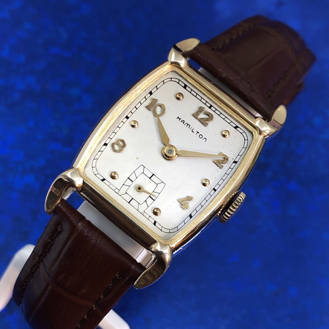 Exquisite Vintage 1949 Mans HAMILTON GROVER off White Dial Serviced ...