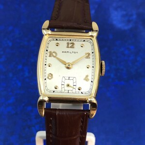 Exquisite Vintage 1949 Mans HAMILTON GROVER off White Dial Serviced ...
