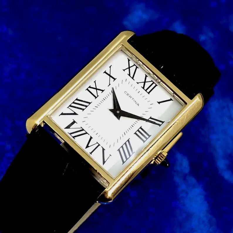 Vintage Mans CERTINA TANK Stunning Roman Numerals Dial - Etsy