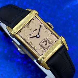 Vintage 1947 Mans BULOVA 21 Jewels Stunning Salmon Dial Fully Serviced ...