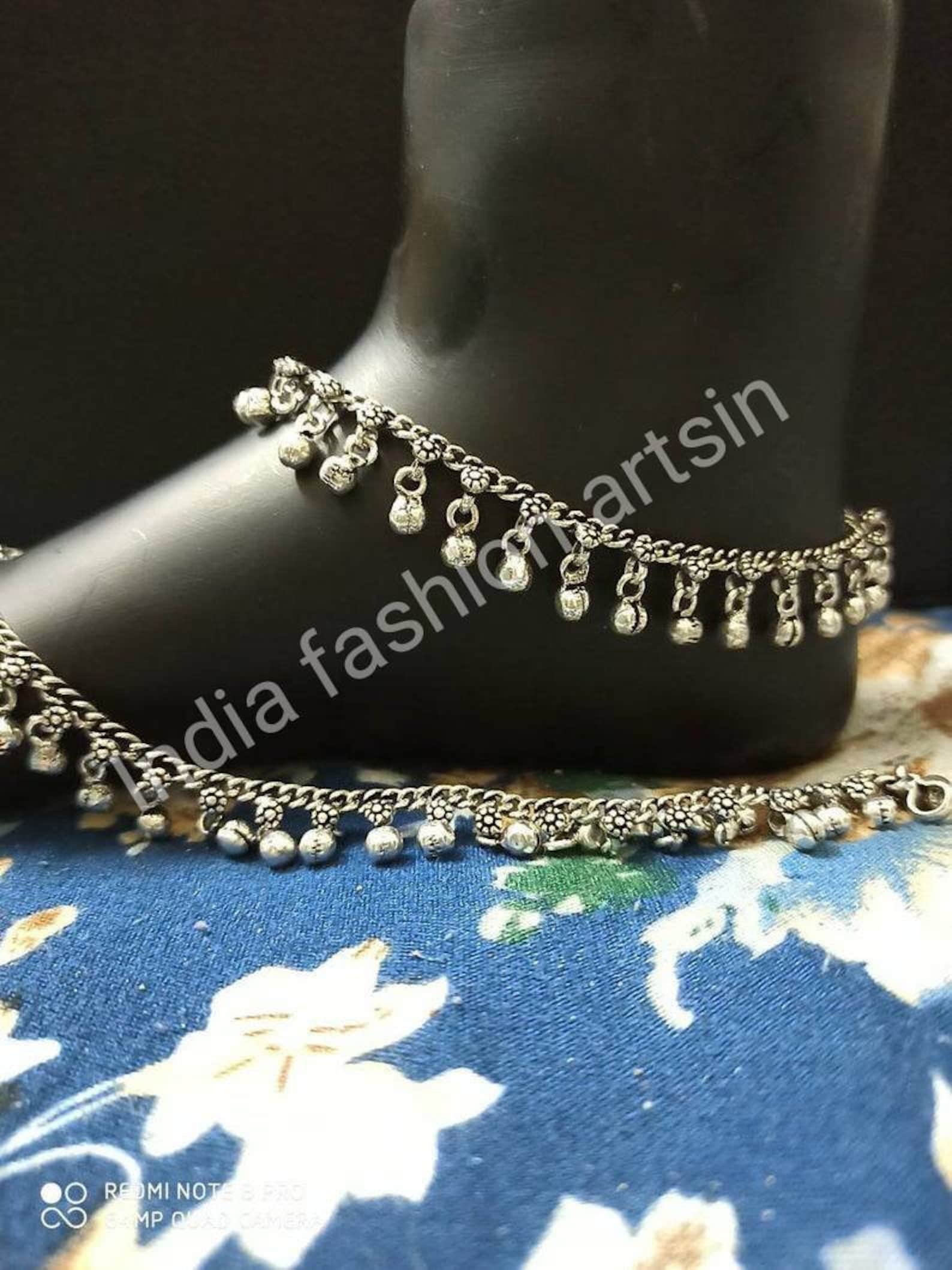 Trendy Indian Oxidized Anklets Feet Bracelet Ankle Chain - Etsy