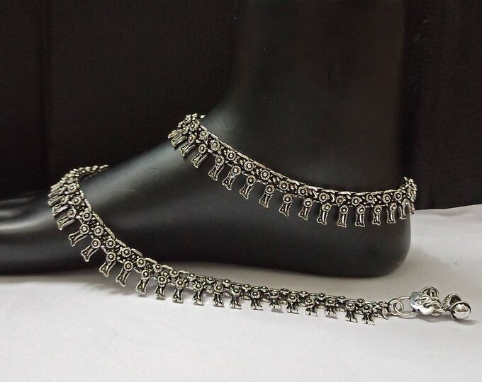 Oxidized Anklets Feet Bracelet, Ankle Chain, Traditional Indian Anklet ...