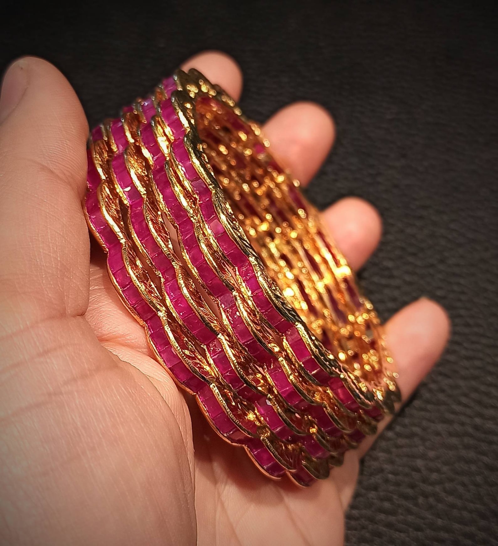 Cz Indian Pink Bangles/Traditional Handmade Bangles/Wedding | Etsy